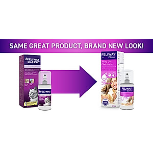 FELIWAY Spray Classic Spray, 60 mL - Reassures Cats During Car Travel, Veterinary Visits & Helps Control Unwanted Behaviours Like Urine Spraying, Scratching - (60 mL Spray, 1-Pack)