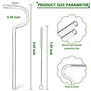 Anti Wrinkle Straw 2 Pcs, Reusable Glass Drinking Anti Wrinkle Straw, Curved No Wrinkle Straws Prevent Wrinkles Sideways Flute Straw, Engaging Lips Horizontally, Avoid Rubbing Off Lipstick, Set of 2