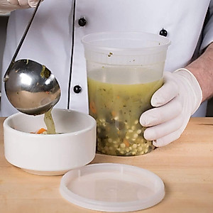 THE CONTAINER 32oz deli containers with lids | 24 Large 1 Quart Leakproof Clear Plastic Storage Containers with Lids | Microwavable, Freezer