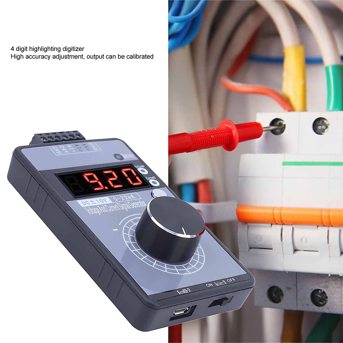 Current Voltage Generator, Function Generator, Voltage Generator, DC 0?10V 0/0?22mA Supply Interface Analog Simulator, Adjustable 4-Digit Display, for PLC Panel Debugging, Device