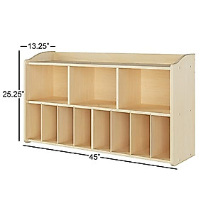 Foundations SafetyCraft Diaper Organizer for Daycares, Wall-Mounted, Natural Wood