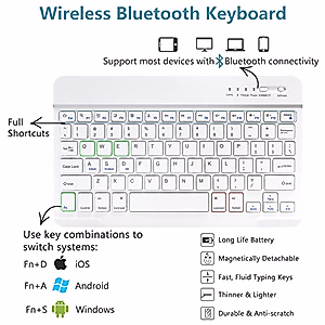 MMK for iPad 10th Generation Keyboard Case 2023/2022, Keyboard Case for iPad 10th Gen 10.9", Detachable Wireless Keyboard Case with Pencil Holder for iPad 10.9 inch