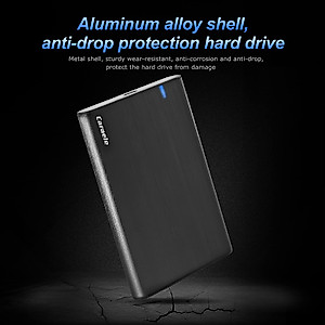 Caraele 750GB Portable External Hard Drive USB-C USB 3.1 Mobile Ultrafast HDD Storage for PC, Mac, Desktop, Laptop, MacBook, Chromebook, Xbox One, Xbox 360, PS4 (Black)