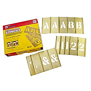 Stencil Set-Letter/Number 6" Brass 92Pcs.