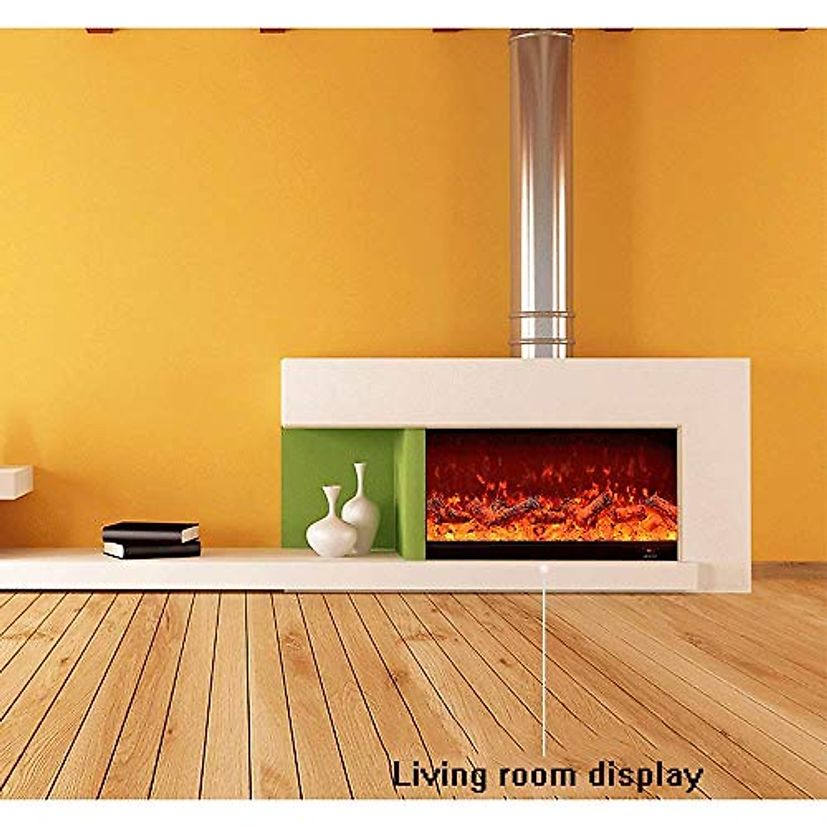 JYCCH Electric Fireplace Wall-Mounted 700mm Built-in Electric Fireplace Electric Fireplace Portable Electric Stove with Realistic Wood fire Flame Effect Adjustable tat overheating