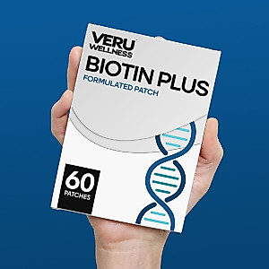 Veru Wellness Biotin Plus Daily Patch - B7, Collagen - Self Adhesive Time Release Patch (60 Day)