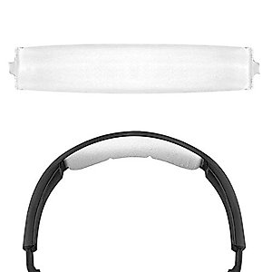 Geekria Protein Leather Headband Pad Compatible with Sennheiser HD228, HD218, HD219, HD229, HD220, Headphones Replacement Band, Headset Head Cushion Cover Repair Part (White)