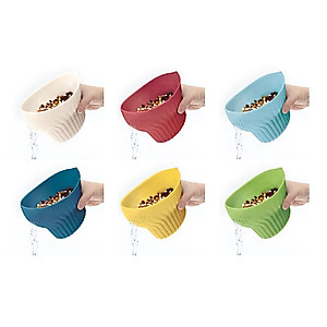 Talisman Designs 2-in-1 Measure Rinse & Strain | Holds up to 2 Cups | Food Strainer | Fruit Washing Basket | Strainer & Colander for Kitchen Sink | Dishwasher Safe - Cream