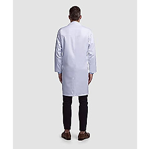 Lab Coat Professional for Men Women Snap Closure Full Length Poly Cotton 40 Inch (White, M)