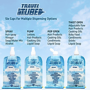 New Invention! Travel Tube Refillable Condiment Squeeze Bottles - Leak Proof Salad Dressing Container To Go - Reusable Condiment Containers with Lids - Camping Storage Containers Plastic Squeeze Bottles 3.4oz - 4 Pk