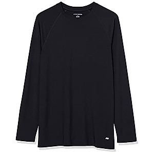 Amazon Essentials Men's Tech Stretch Long-Sleeve T-Shirt, Black, Small