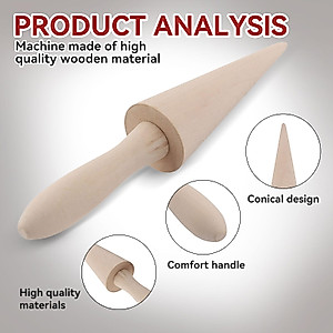 Ice Cream Cone Mold, Wooden Waffle Cone Roller, 9.1in Pizzelle Roller Cone Wooden Waffle Cone Roller Baking Pastry Roll Waffle Cone Baking Tool