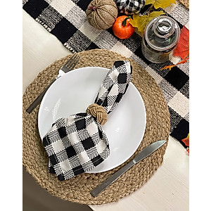 CHARDIN HOME Round Woven Jute Braided Set of 4 PLACEMATS | 15 inch ROUND Farmhouse Table mats | All Natural Jute for