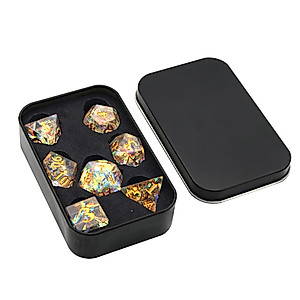 Tabletop RPG DND Dice Set Mirrored Multibody Dice Set of 7 Includes Decoration Dungeons & Dragons Dice Playthings