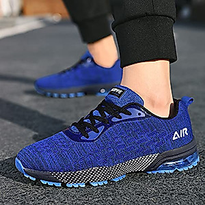 QAUPPE Mens Air Running Shoes Athletic Trail Tennis Sneaker (Blue US 7 D(M)…