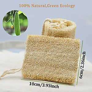 PioneerHiker 100% Natural Loofah Sponge, Unbleached, Natural Loofah Exfoliating Bath Scrubber for Adults, Men and Women Shower or Cleaning Kitchenware (3 Count)