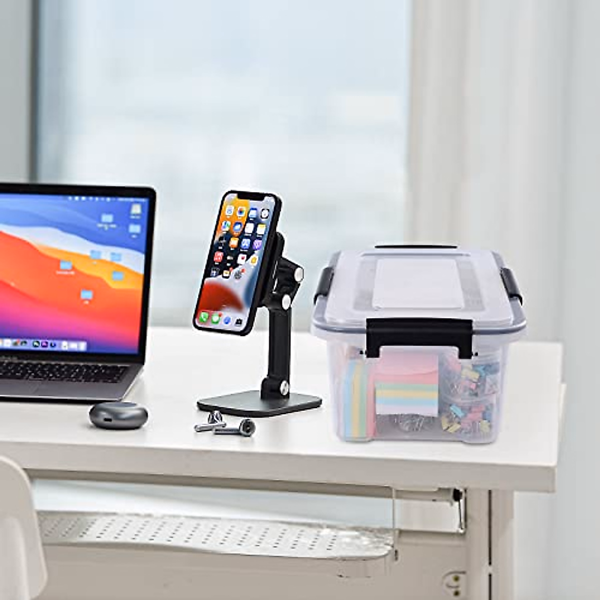 Rinboat 10L Clear Plastic Storage Box with Lid, Latching Storage Box, Pack of 6