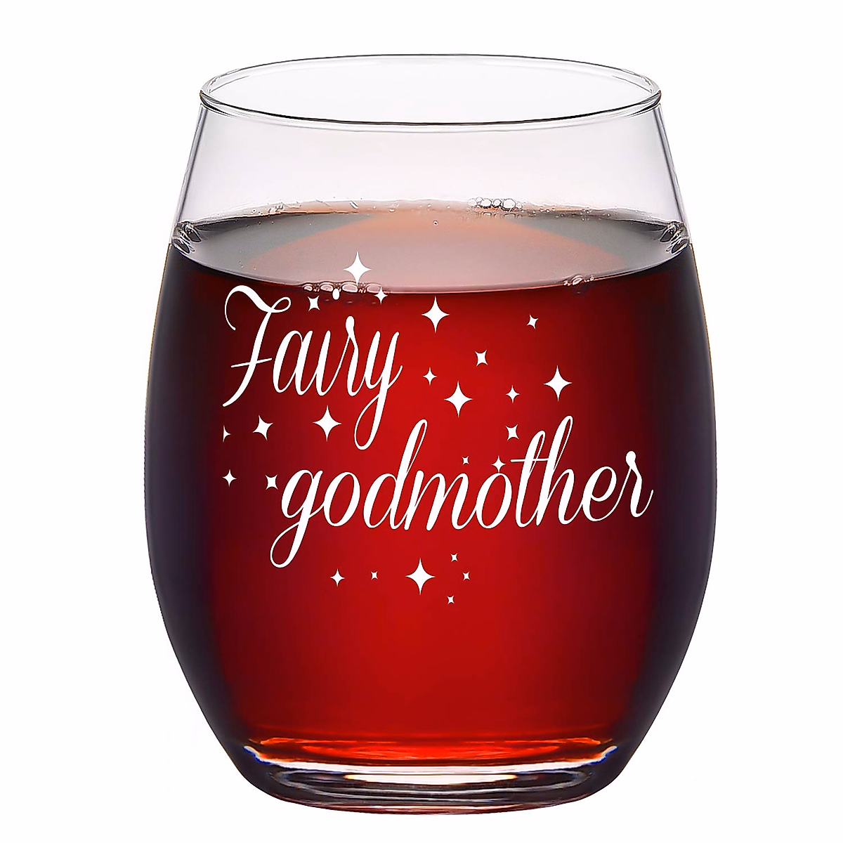 Fairy Godmother Stemless Wine Glass, Godmother Wine Glass from Godchildren, Mother’s Day Wine Glass for Women, Wife, Mom, New Mom, Mom to be