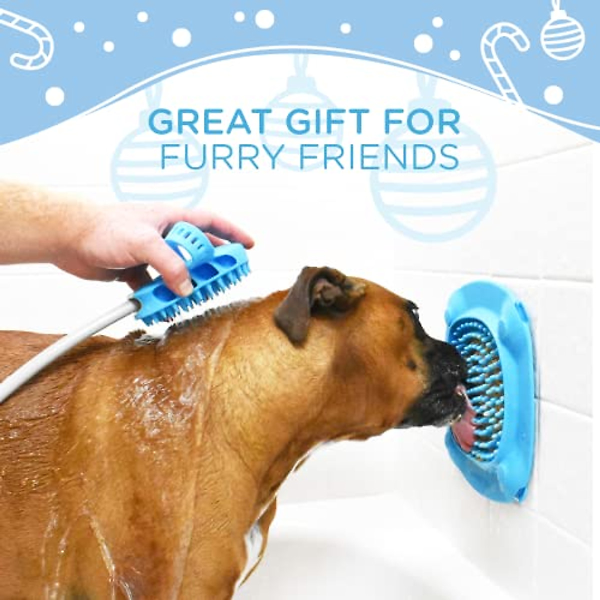 Aquapaw Premium XL Licking Mat for Dogs & Cats | Non-Slip Slow Feeding Mat for Food, Treats, Peanut Butter | Dog Anxiety Relief & Boredom Reducer with Suction Cups | Great for Bathing, Grooming - Blue