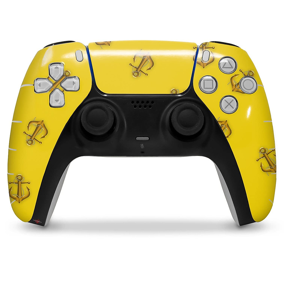 WraptorSkinz Skin Wrap compatible with Sony PS5 DualSense Controller Anchors Away Yellow (CONTROLLER NOT INCLUDED)