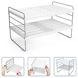 MAGLADY Adjustable Organizer for Aluminum Foil and Plastic Wrap, Organizer for Pantry and Kitchen Cabinet Storage, Expandable 9'' to 15.6''