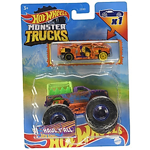 Hot Wheels Monster Trucks, 1:64 2-Pack Haul Y'All Toy Vehicle for Kids Ages 3 and Up