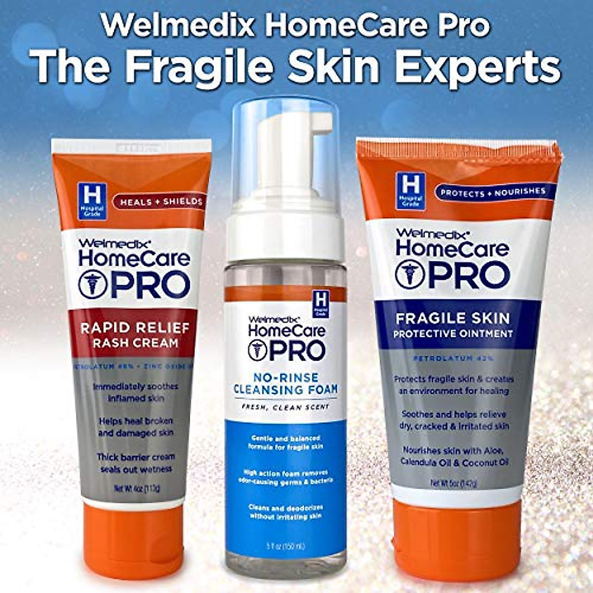 Welmedix HomeCare PRO Rapid Relief Adult Diaper Rash Cream – Extra Thick, Moisturizing Barrier Cream for Incontinence and Healing Cream/Zinc Oxide Cream/Skin Cream, (4oz Tube)