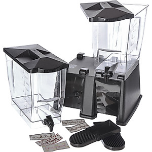Carlisle FoodService Products TrimLine Plastic Economy Double Base Beverage Dispenser, 2 x 3.5 Gallons, Black