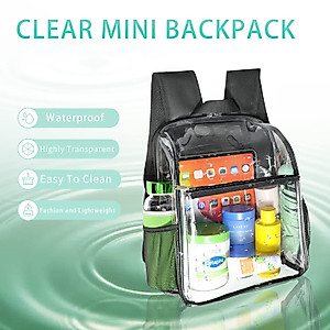 SPODEARS Small Clear Backpack, Stadium Approved 12x12x6 Clear Backpack for Festivals Concert Sports Events Athletic Activities