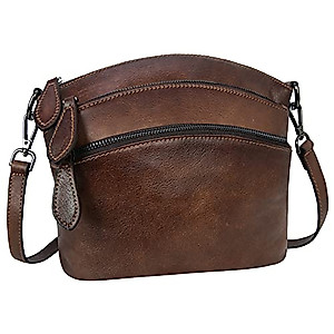 HESHE Leather Handbags and Purses for Women Shoulder Bags Hobo Crossbody Satchel Designer Ladies Purse (Coffee-2B37-003)