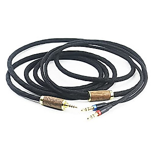 NewFantasia 2.5mm Trrs Balanced Cable Compatible with Hifiman Sundara, Ananda, Arya, HE400SE, HE4XX, Edition XS Headphone (2 x 3.5mm Version) 6N OCC Copper Silver Plated Cord Walnut Wood Shell 6.7ft