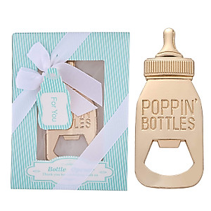 24pcs Poppin Bottle Bottle Opener Baby Shower Favors Gift for Boy with Exquisite Packaging Box,Baby Shower Souvenirs For Guests Boy Baby Shower Party Decor Supplies by WeddParty (Blue A, 24)