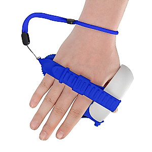 2021 Newest Soft Silicone Controller Skin Grip Cover Protector for Oculus Quest 2 with Paddy Backhand Strap No More Controllers Flying Out - Quest 2 Accessories by X-super Home (Quest 2, Blue)