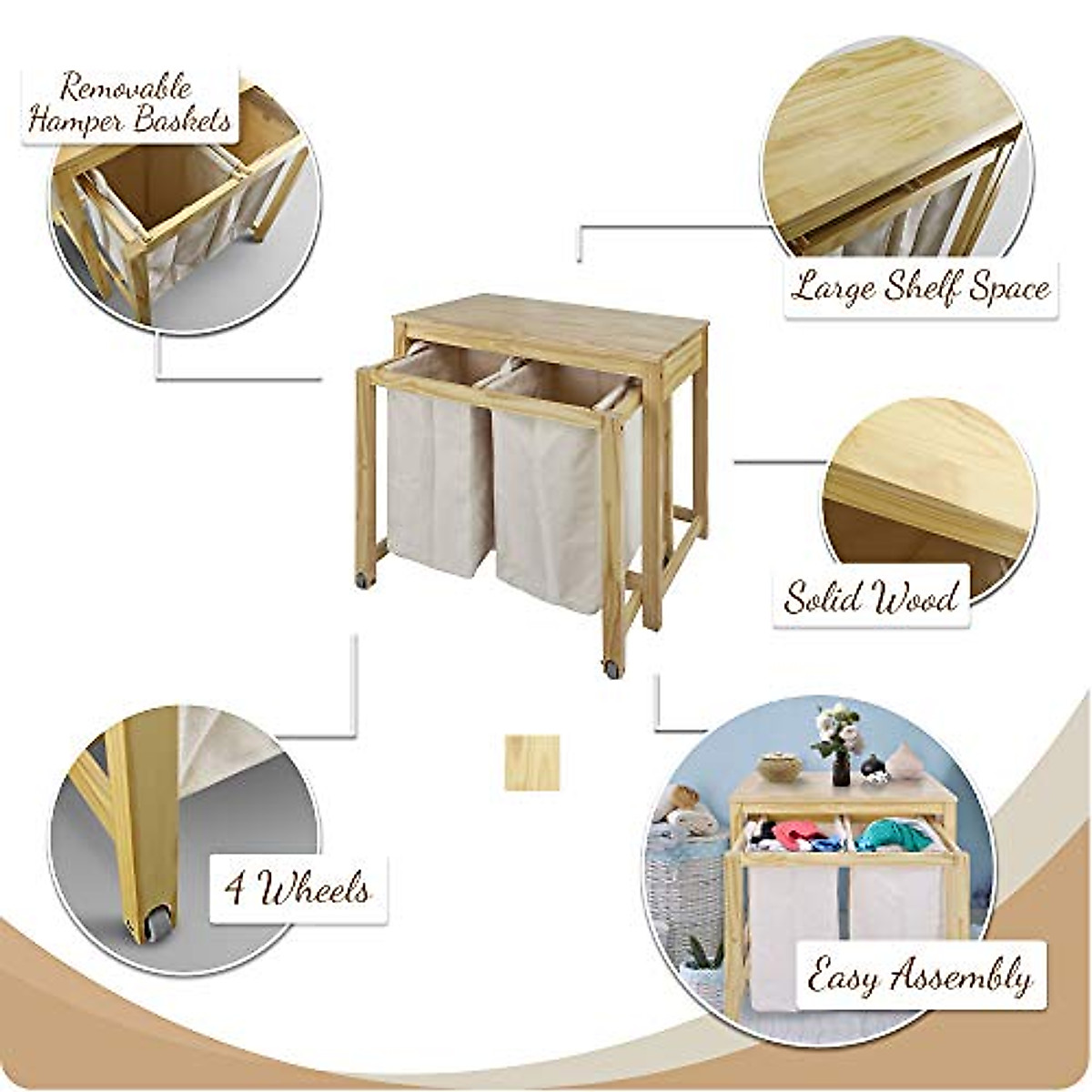 Casual Home Eco Home Laundry Prep Hamper, Natural