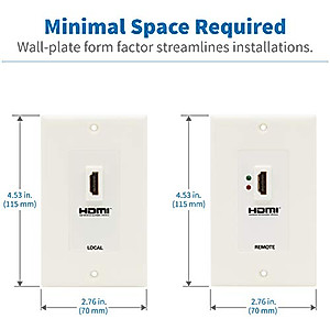 Tripp Lite HDMI over Dual Cat5/Cat6 Extender Wall Plate Kit with Transmitter and Receiver, TAA, 3 Year Warranty (P167-000),Multicolor