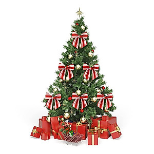 Hying Valentine's Day Ribbons for Gift Wrapping, 2.5"×10 Yards Glitter Red Stripes Burlap Ribbon Wedding Wired Edge Ribbons for Valentines Decoration Anniversary Party Supplies