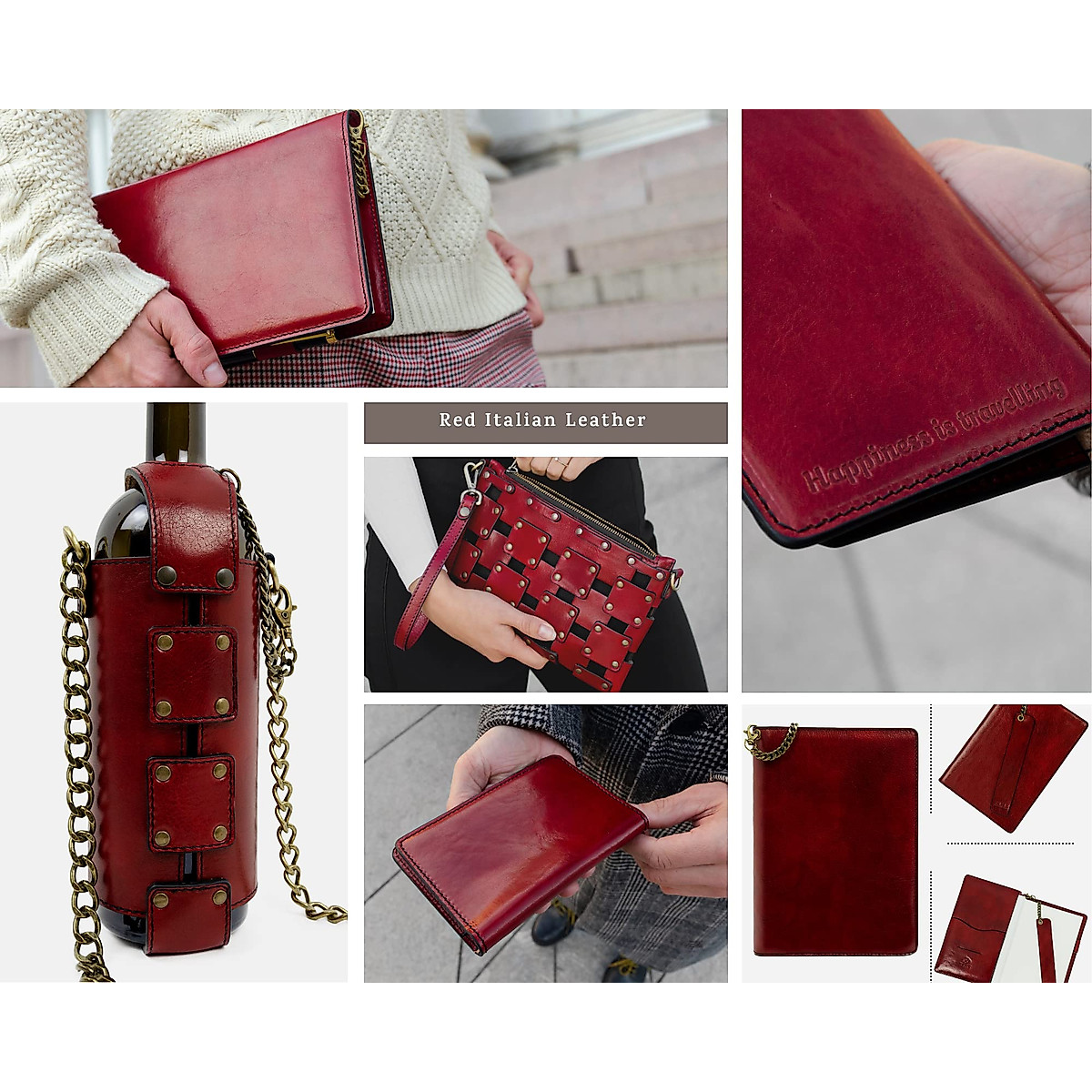 Full Grain Vegetable Tanned Tooling Leather Square 1.2-1.6mm (3-4oz) Thick Pre-Cut Cowhide Leather Sheet for Leather Crafting (6 x 12 in, Red)