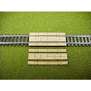 Train Time Laser Laser Cut N Scale Double Lane Timber Grade Crossing 2- Pack