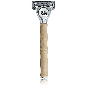 Bulldog Mens Skincare and Grooming Original Bamboo Razors for Men with a Natural Bamboo Razor Handle and 2 Razor Refills