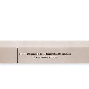 Bodipedic 3 Inch Memory Foam Mattress Topper, Copper Infused Mattress Topper, Ventilated Design, CertiPUR-US Certified Foam, Copper