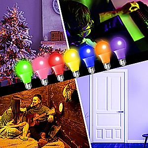 KKHLGB LED A19 Orange Light Bulb, 9W (60W Equivalent), E26 Base for Halloween, Christmas Decoration, Porch, Home Lighting, Party, Bars, Holiday Lighting, 2-Pack