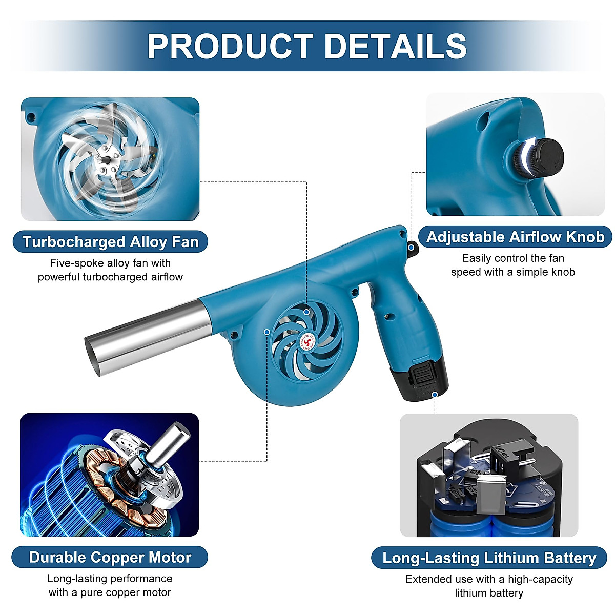 ELSOON Electric Bellows Portable Fireplace Tools 12V 5000 RPM Fan Bellows Fire Wood Stove Blower Outdoor BBQ Camping Fire Fan