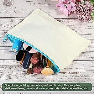 YOKIVE 4 Pack Canvas Zipper Pouch, Crafts DIY Blank Makeup Bags | Pencil Case Organizer Pocket, Great for Office Travel(Red, 8.3 x 4.7 Inch)