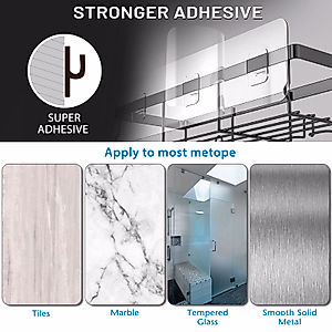 Moforoco Adhesive Shower Caddy Organizer Shelves Rack - 5 Pack Corner Bathroom Storage Organization, Home & Kitchen Decor Inside RV Accessories, Hanging First Apartment Household Camper Essentials