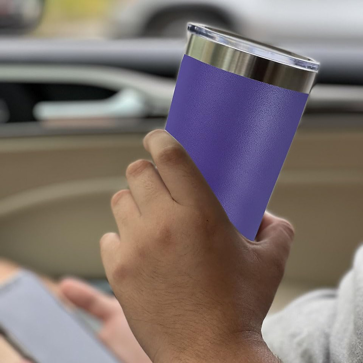 LaserGram 16oz Vacuum Insulated Pint Tumbler, Dragon, Personalized Engraving Included (Dark Purple)