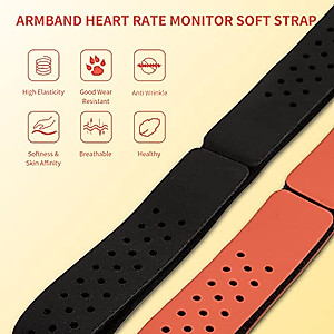 LIVLOV V11 Heart Rate Monitor Armband Replacement Strap - 22mm Adjustable Arm Wrist Band Compatible with LIVLOV Polar Wahoo Powr Labs Echelon XOSS Coospo Optical HRM Sensor