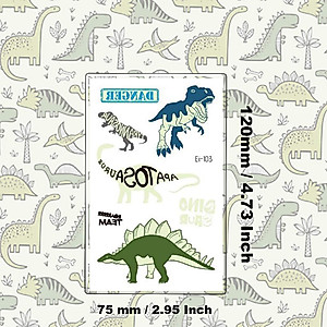 Ooopsiun Luminous Dinosaur Temporary Tattoos for Kids - 90 Styles Glow in The Dark, Dinosaur Birthday Party Decorations Supplies Favors for Boys Kids