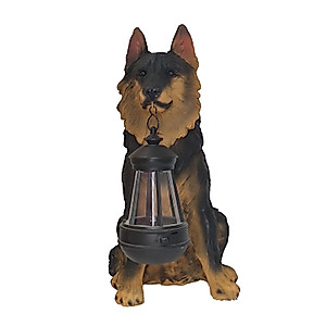 Wanhony Dog Statue Solar Night Light, Outdoor Garden Golden Retriever Decoration Light, Labrador Lawn Hanging Light, Lawn Landscape Solar Light (German Shepherd)