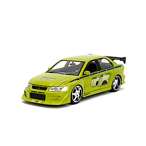 Jada Toys Fast & Furious 1:24 Brian's Mitsubishi Lancer Evolution VII Die-cast Car, Toys for Kids and Adults, Lime Green (99788)
