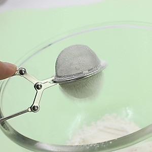 2Pcs Powdered Sugar Duster Flour Duster Wand for Baking Round Flour Sieve Strainer Colander Baking Straining for Sugar Flour and Spices